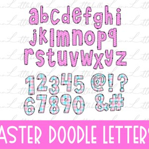 Easter Doodle Letters Clip Art PNG Files, Easter Alphabet Letters ...