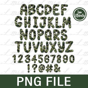 Camo Doodle Letters Clip Art PNG Files, Camo Alphabet Letters, Doodle ...