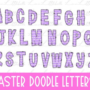Easter Doodle Letters Clip Art PNG Files, Easter Alphabet Letters ...