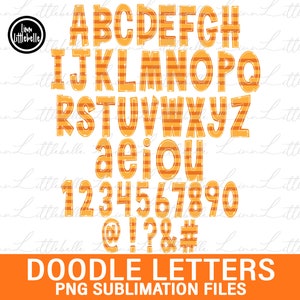 Halloween Doodle Letters Alphabet PNG, Sublimation, Halloween Letters ...