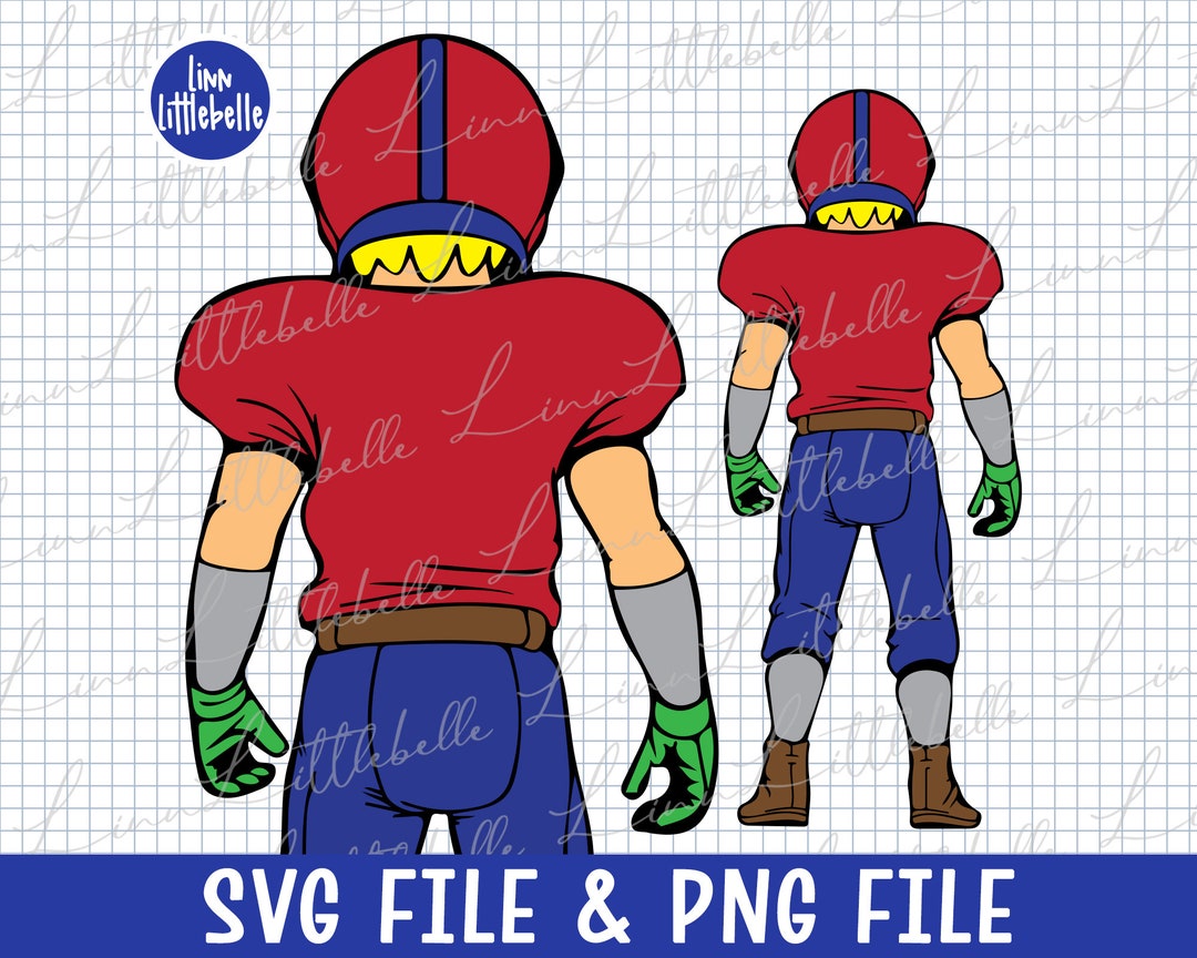 Buy Football Player Back Svg File for Cricut, Football Svg, Football ...