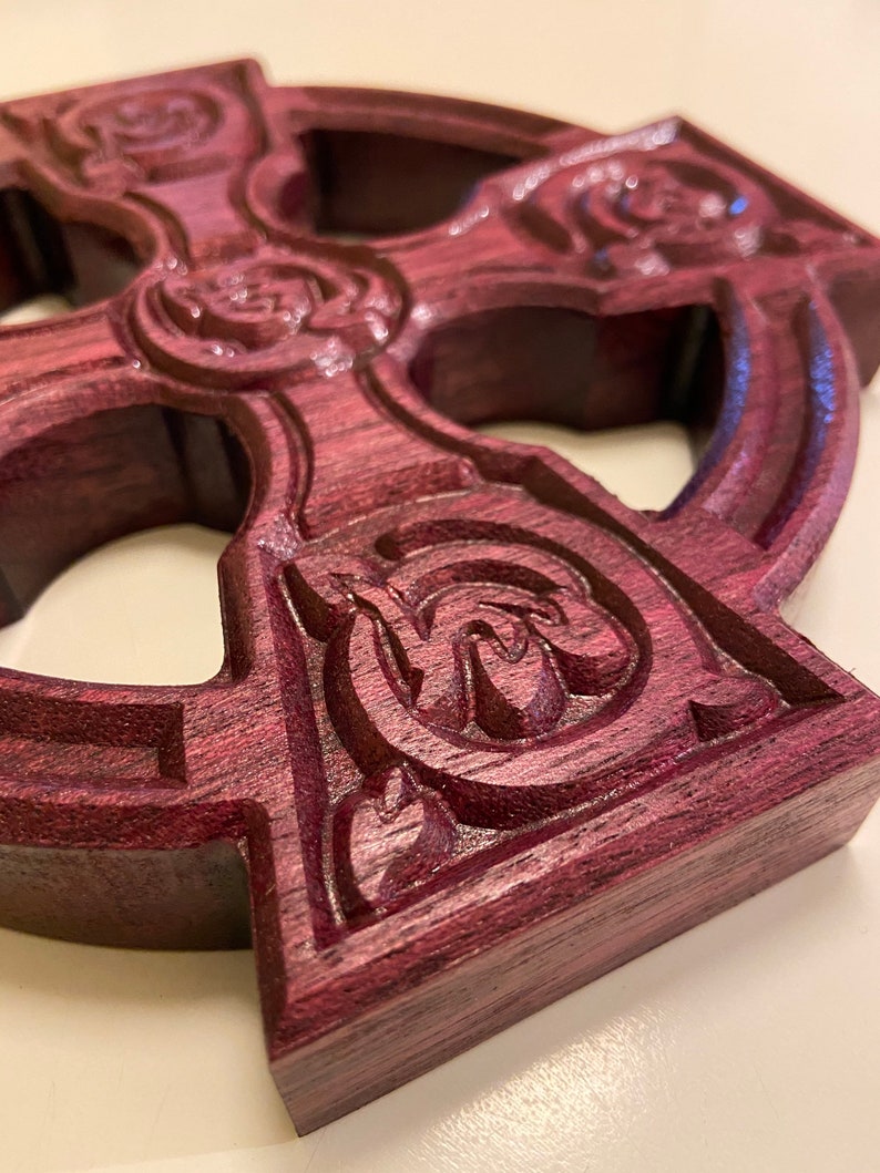 Cherry: Intricately carved wooden cross is made from solid | Etsy