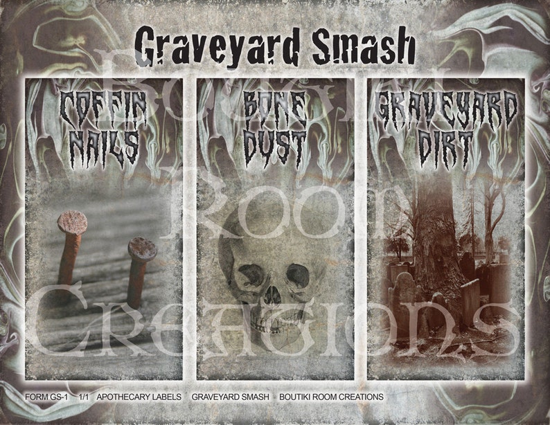 Apothecary Potion Bottle Labels - Graveyard Smash - Etsy
