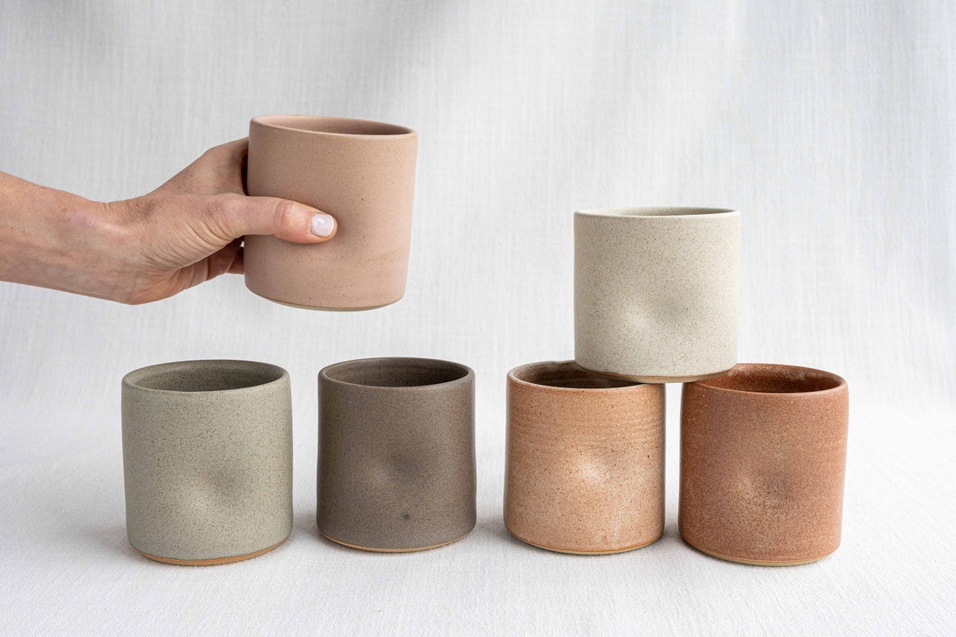 SECONDS: Handmade Ceramic Pinch Cup 11-12oz | Thumb Indention Mug ...