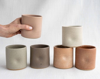 Small Ceramic Pinch Cup 8oz Cortado Cups Handmade Thumb Indention Mug ...