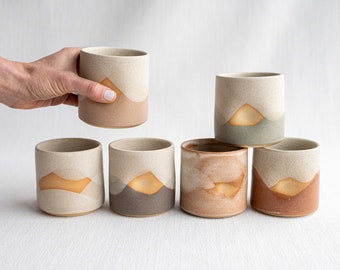 Ceramic Pinch Cup 8oz Handmade Ceramic Thumb Indention Mug Handmade ...