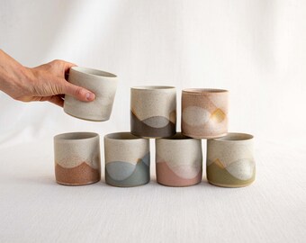 Small Ceramic Pinch Cup 8oz | Cortado Cups | Handmade Thumb Indention ...