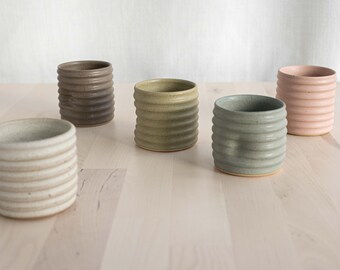 Small Ceramic Pinch Cup 8oz | Cortado Cups | Handmade Thumb Indention ...