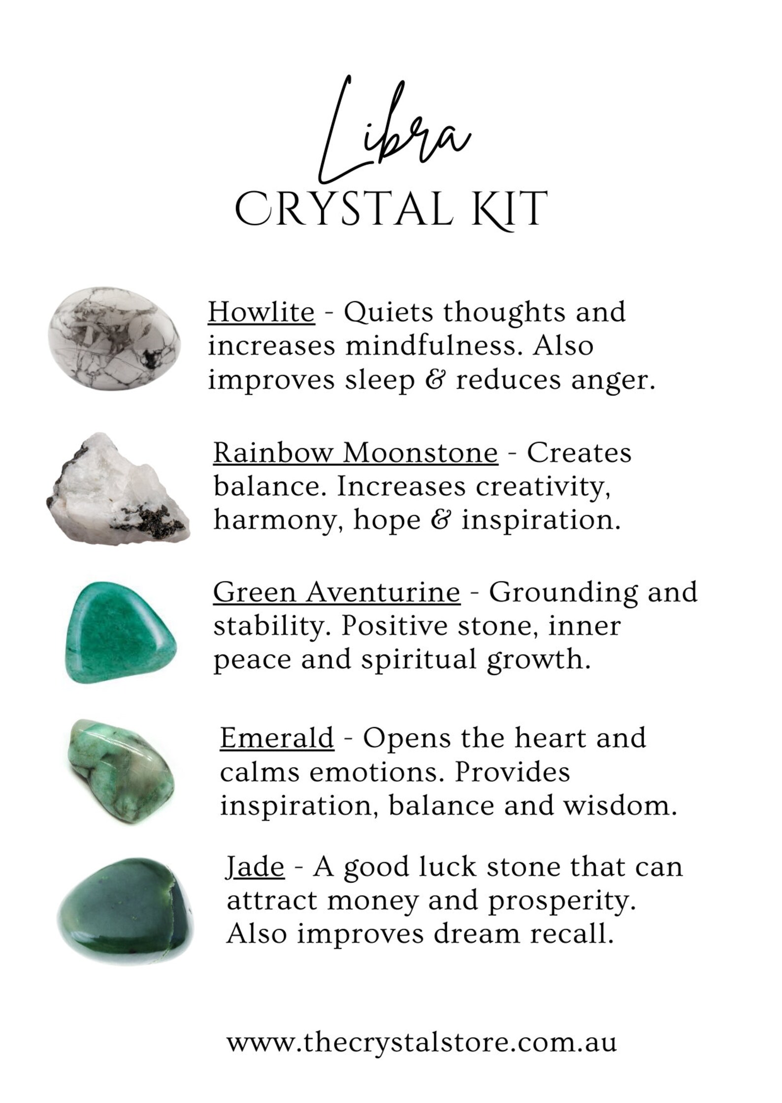 Libra Zodiac Crystal Tumble Stones Kit Bundle - Etsy