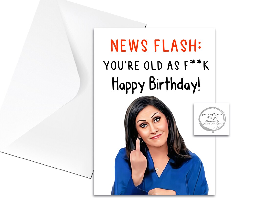 Rude TV Presenter Greeting Card birthday Card News Flash - Etsy