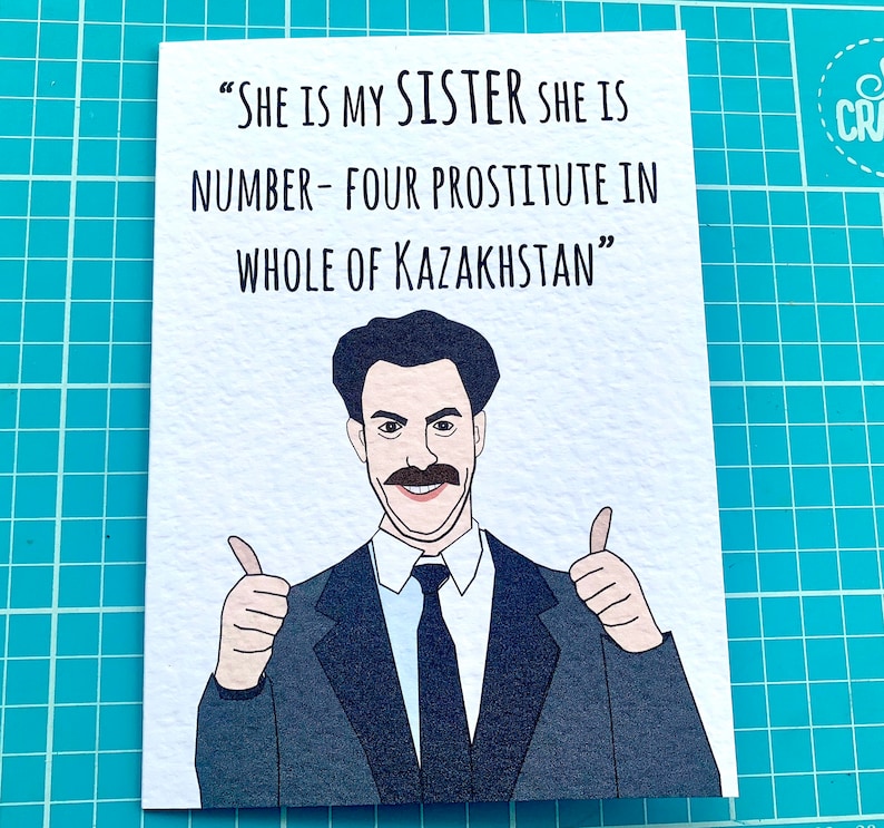 Borat Birthday Greeting Card for Sister Funny Greeting Card - Etsy