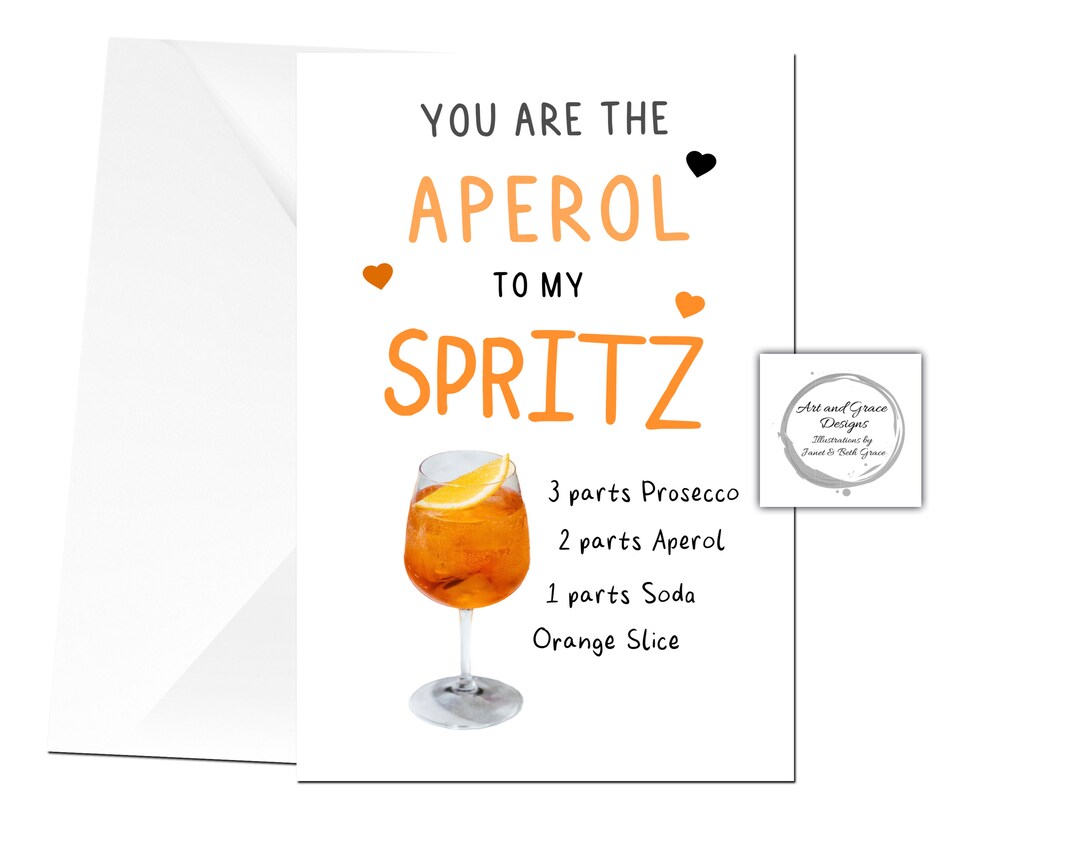 Birthday Card for Friend Aperol Spritz Kind Greeting Card - Etsy