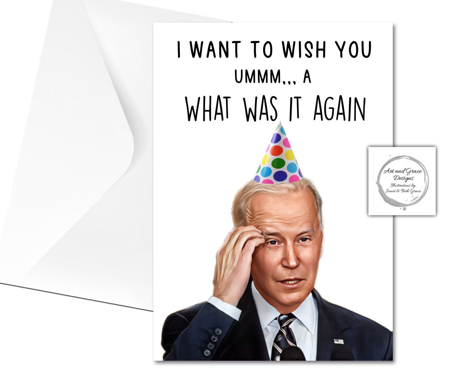 Joe Biden Birthday Greeting Card - Funny Politician Card- American ...