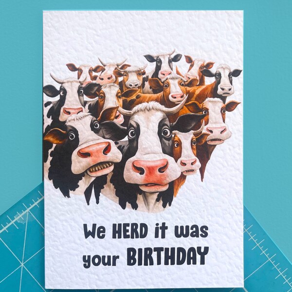Funny Cow Card - Etsy