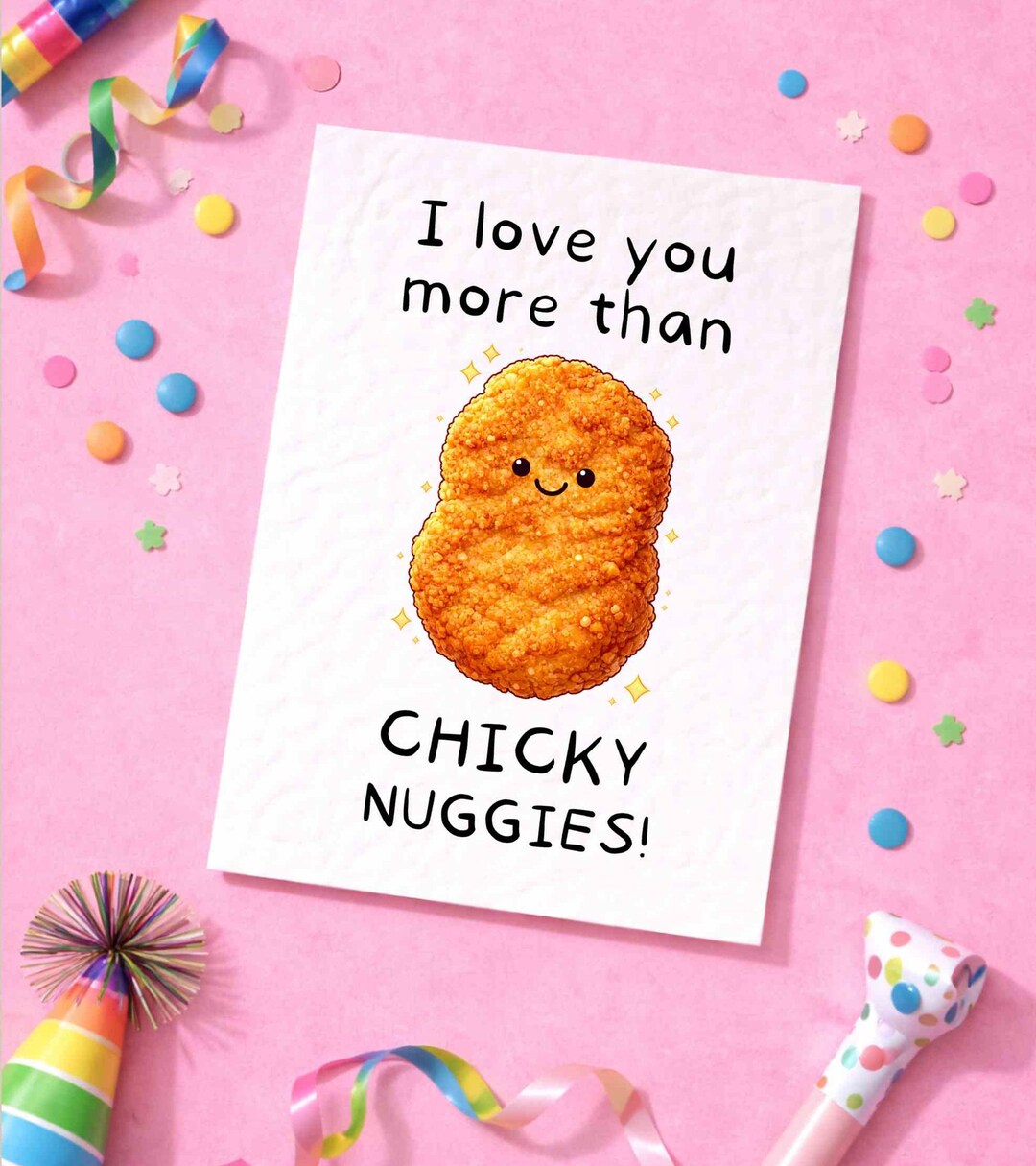 Chicken Nugget Card -nugget Lover Card - Birthday Card for Partner ...