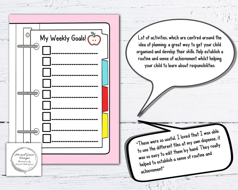 Printable PDF Reward Chart School and Home Planner Instant - Etsy