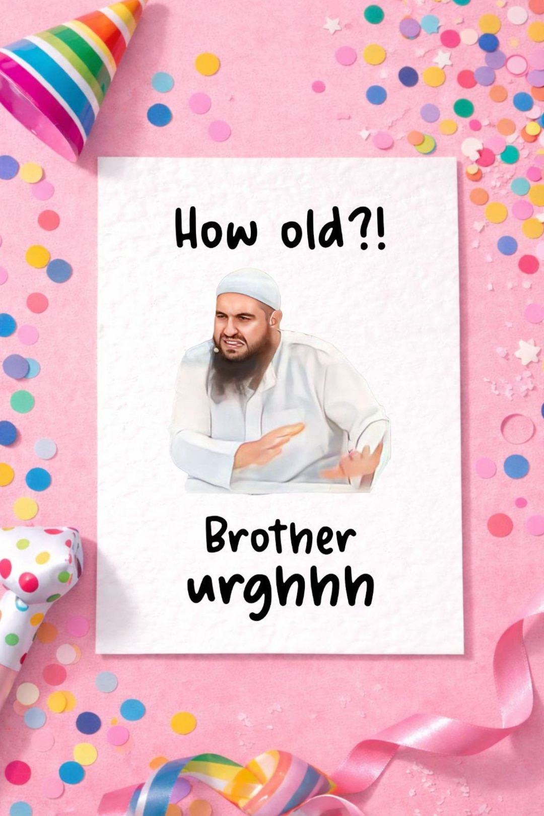Funny Brother Birthday Card: Urgh Meme Design - Etsy