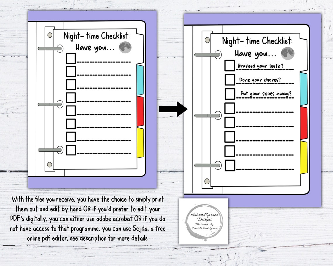 Printable PDF Reward Chart School and Home Planner Instant - Etsy
