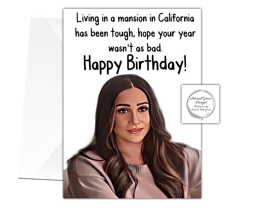 Meghan Markle Birthday Greeting Card Funny Royal Family - Etsy
