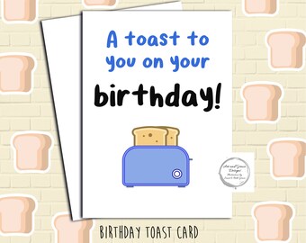 Toaster Birthday Card, Funny Toaster Card - Etsy