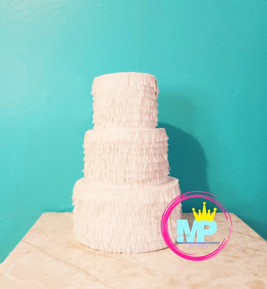 White Wedding Cake Pinata. Birthday Cake Pinata. With No Flowers - Etsy