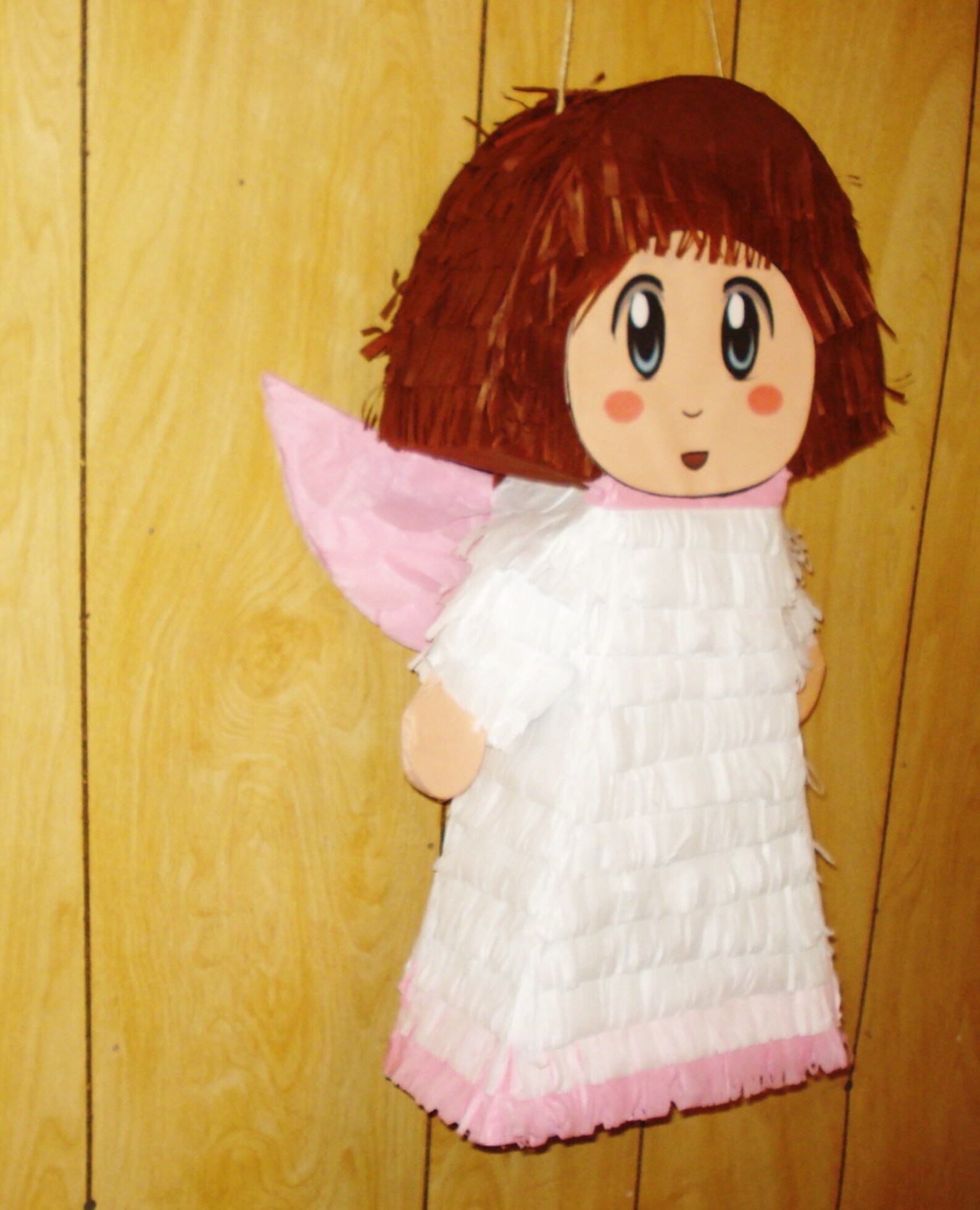 Angel Girl Piñata. Brown Hair. First Communion Pinata. Baptism Pinata ...