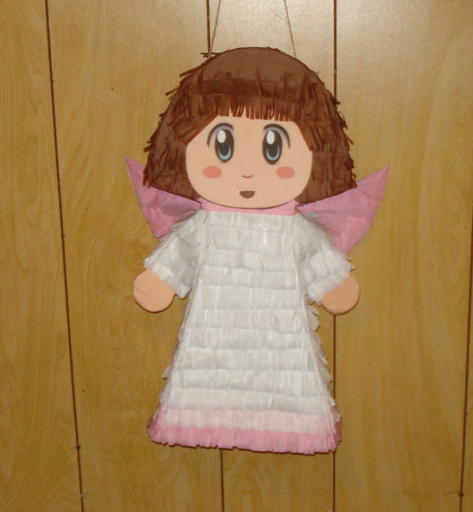 Angel Girl Piñata. Brown Hair. First Communion Pinata. Baptism Pinata ...