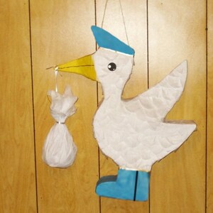 Stork Piñata. Blue or Pink. Baby Shower Pinata - Etsy