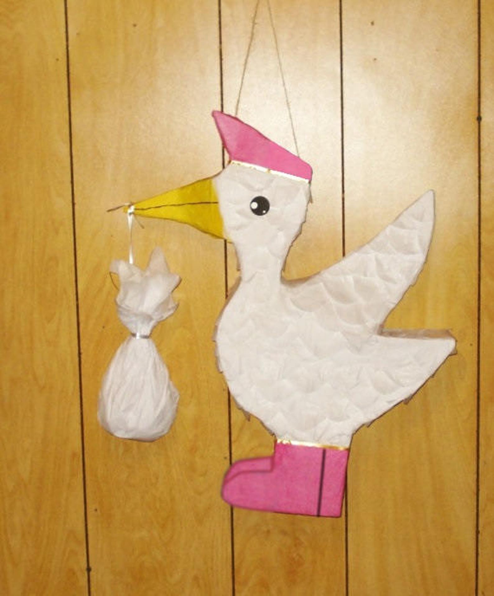 Stork Piñata. Blue or Pink. Baby Shower Pinata - Etsy