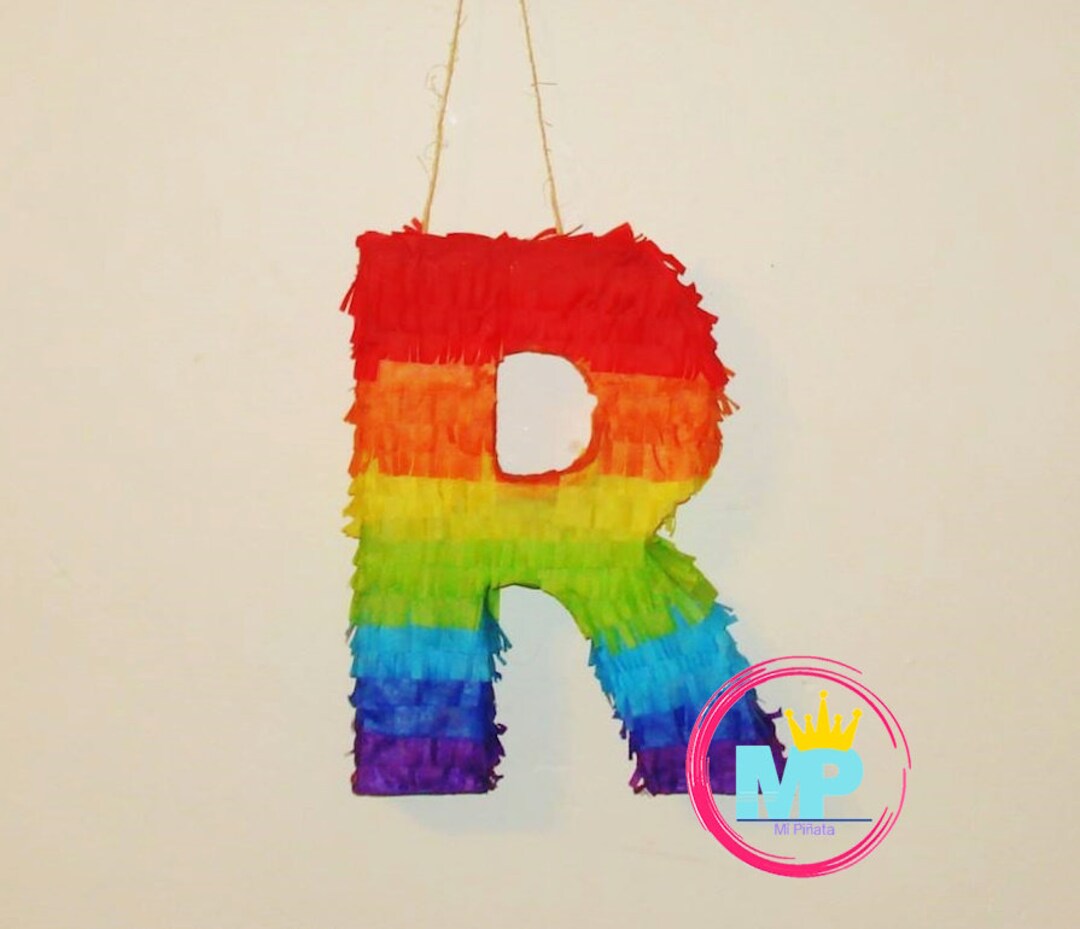 Rainbow Letters Mini Piñatas. - Etsy