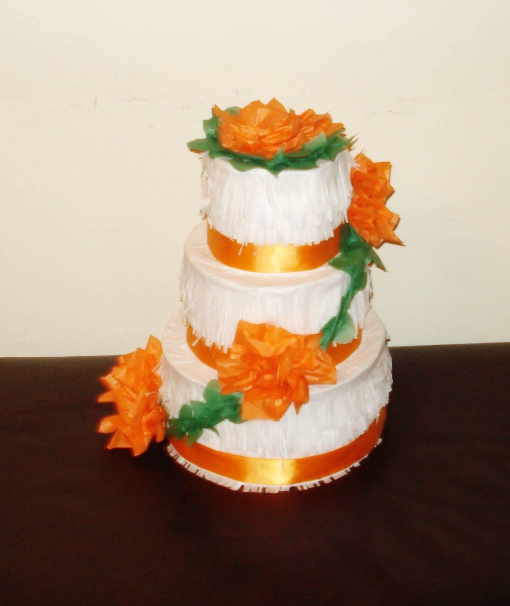 Orange Wedding Cake Pinata. Birthday Cake Pinata. - Etsy