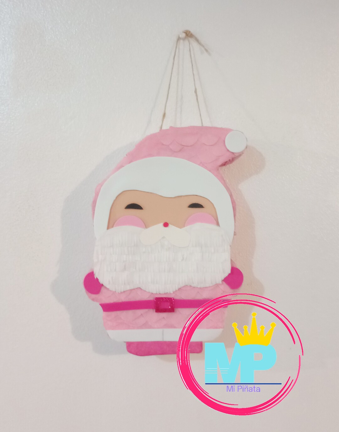 Santa Claus Mini Piñatas Pink. Christmas Party Centerpiece. Christmas ...