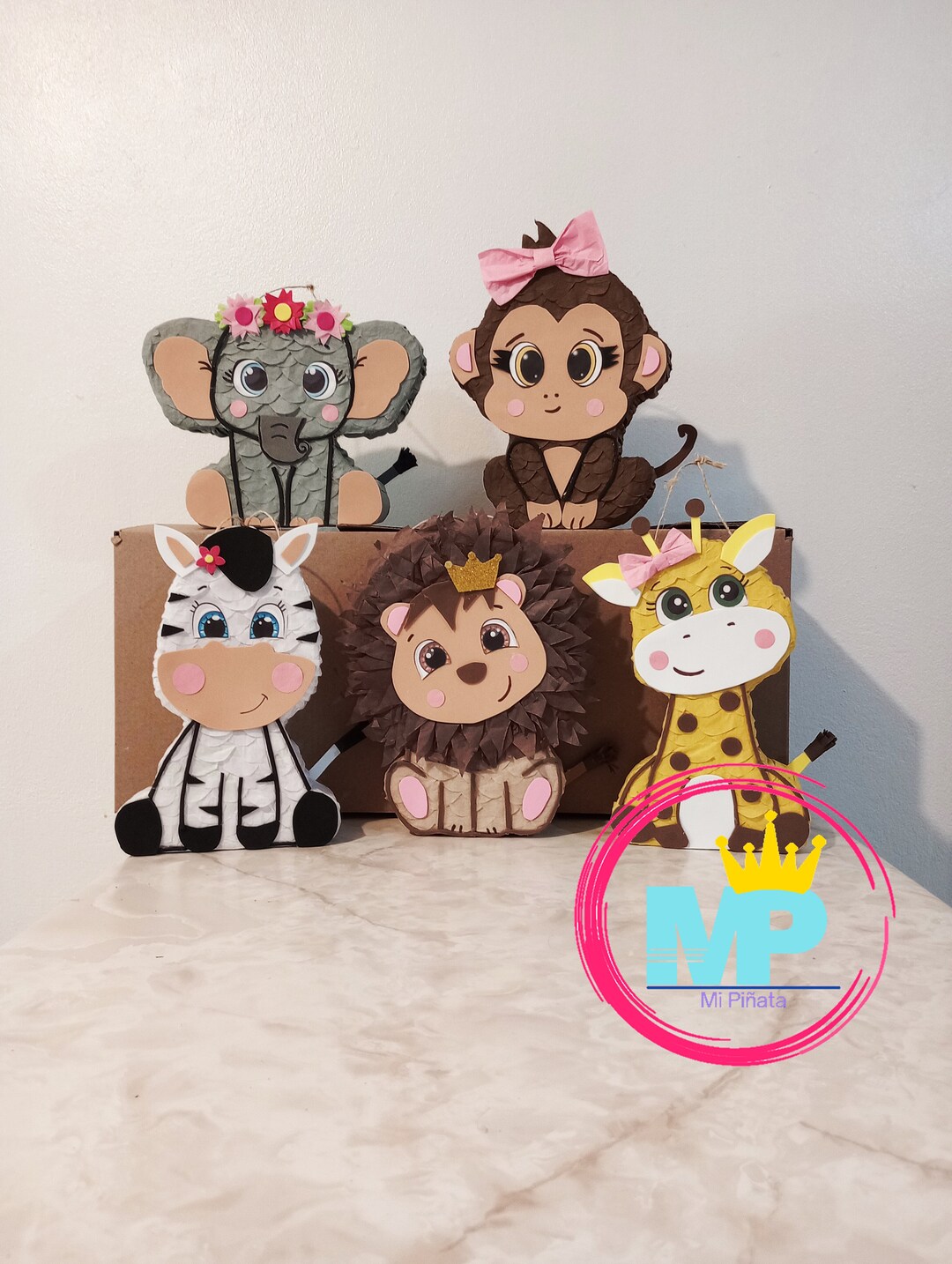 Jungle Animals Mini Pinatas: Safari Party Favors, Handmade - Etsy