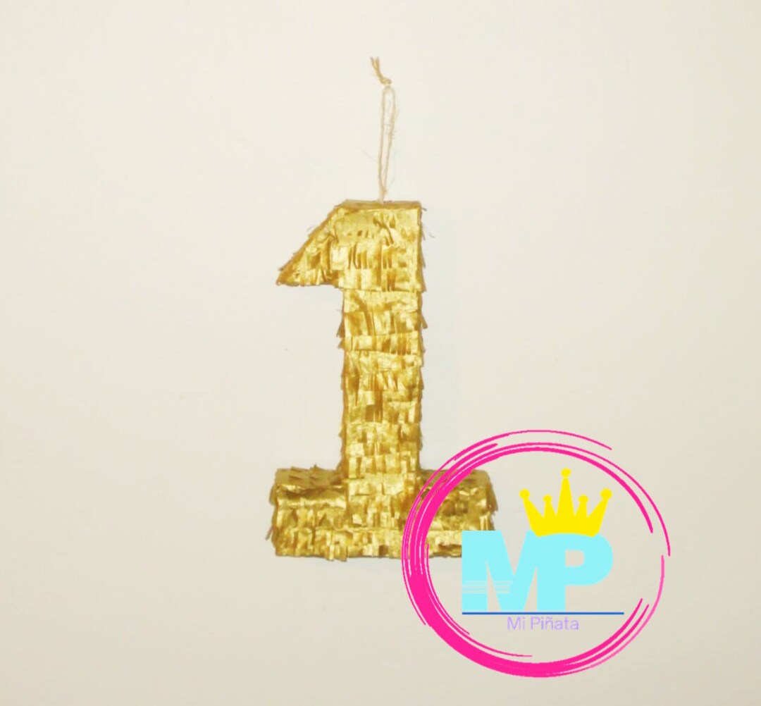 Gold Numbers Mini Piñatas. - Etsy