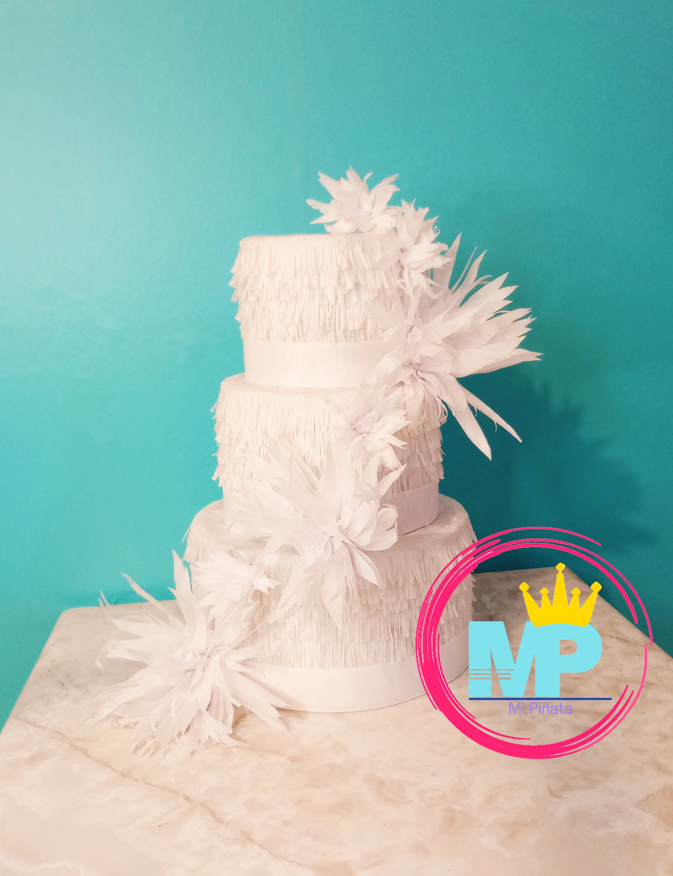 White Wedding Cake Pinata. With Flowers. Birthday Cake Pinata. - Etsy