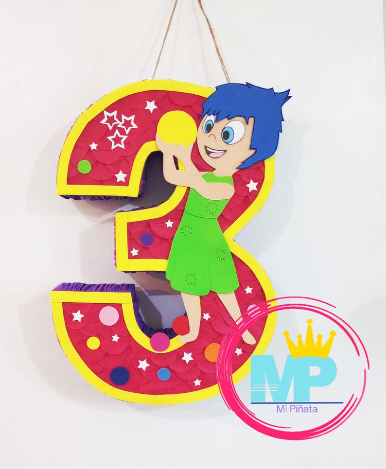 Inside Out 2 Pinata: Handmade Number Five Birthday Party Decoration (24 ...