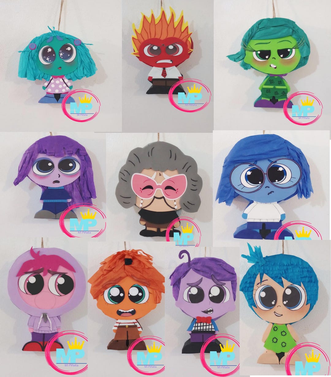 Inside Out 2 Mini Piñatas. 10 Mini Piñatas Inside Out. Party ...