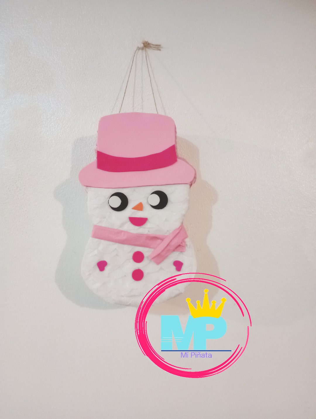 Snowman Mini Piñatas Pink. Christmas Party Centerpiece. Christmas Party ...