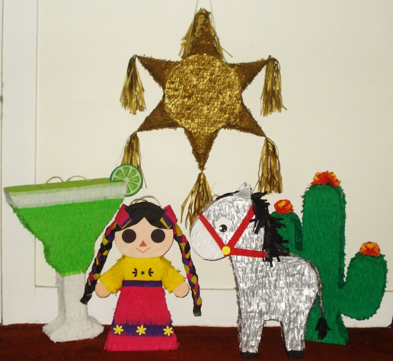 Silver Donkey Pinata. Large Pinata. Cinco De Mayo Piñata. Mexican Theme ...