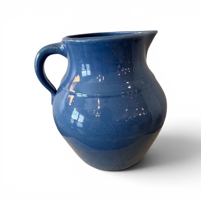 Blue Studio Pottery Pitcher - Etsy