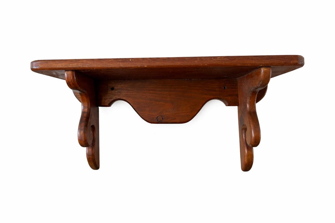 Vintage Wooden Plate Ledge Shelf With Routed Groove, Farmhouse Wall ...