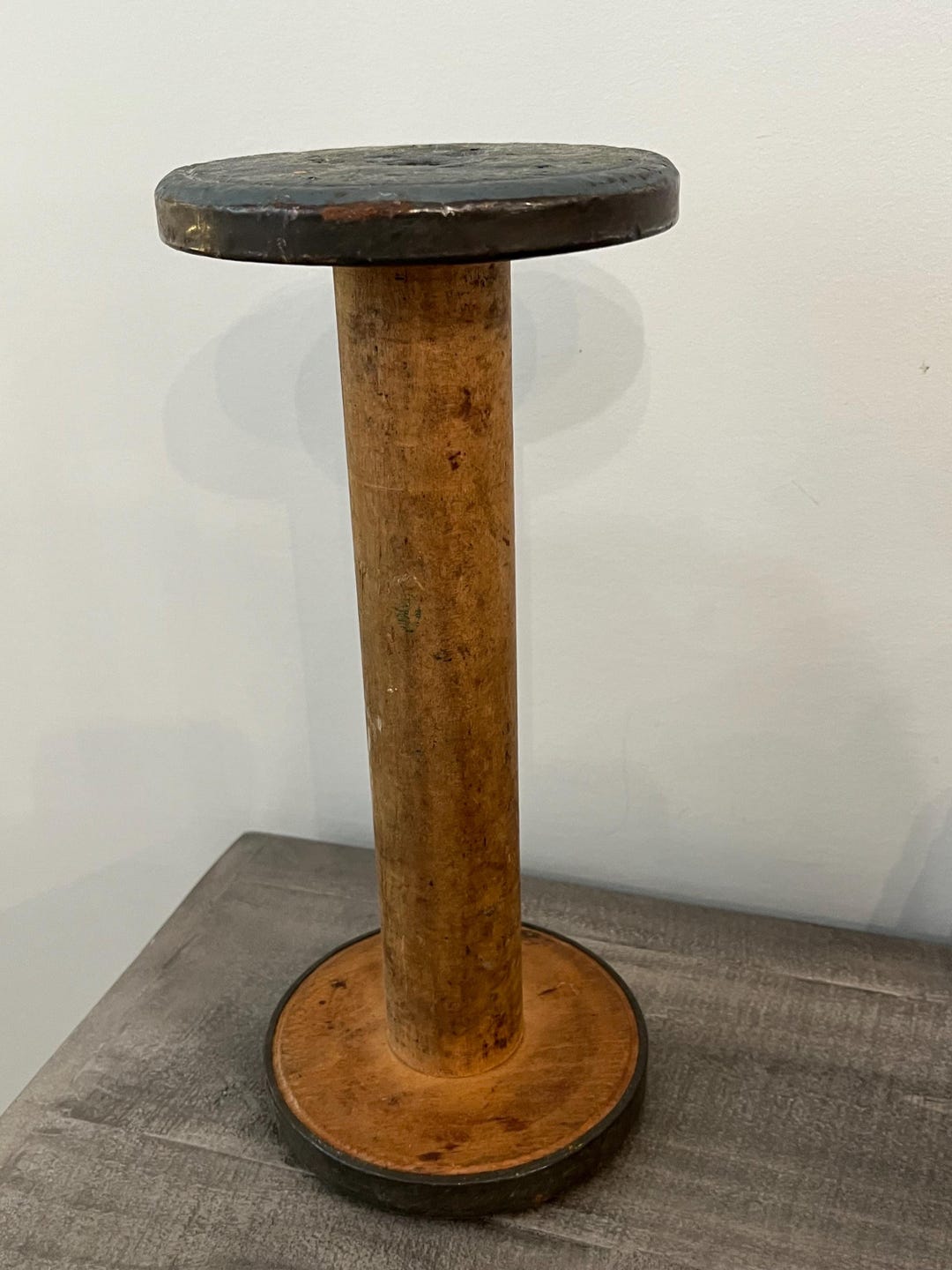 Vintage Large Industrial Wooden Spool Primitive Sewing Accessory 11 ...