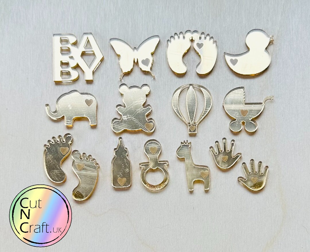 Acrylic MINI Cake Trinkets, Assorted Baby Themed Cake Toppers, Gift ...