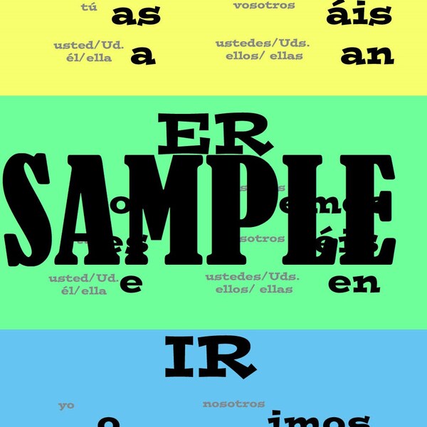 Spanish Conjugation Poster - Etsy