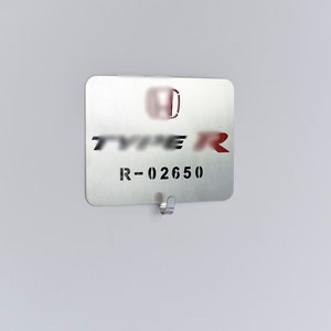Honda Civic TYPE R Serial Number Emblem Custom Plate Stainless Steel ...