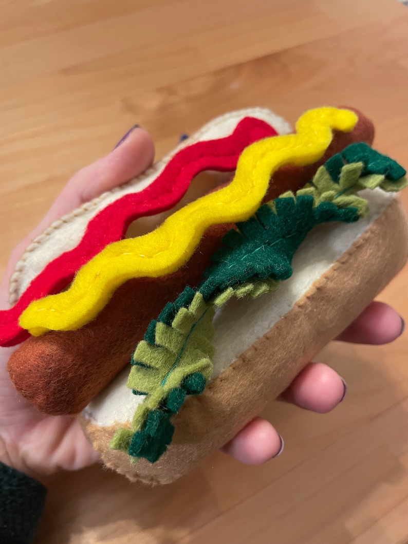 Felt Hot Dog Play Set: Pretend Play Food, BBQ Accessory - Etsy