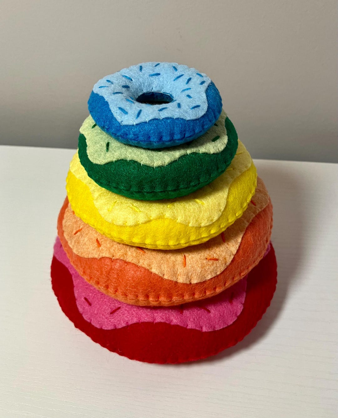 Felt Stacking Donuts Toy: Rainbow Toddler Play Food - Etsy