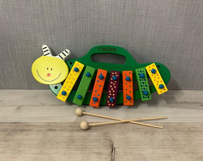 Personalised Caterpillar Xylophone - Musical Toy - Children’s ...