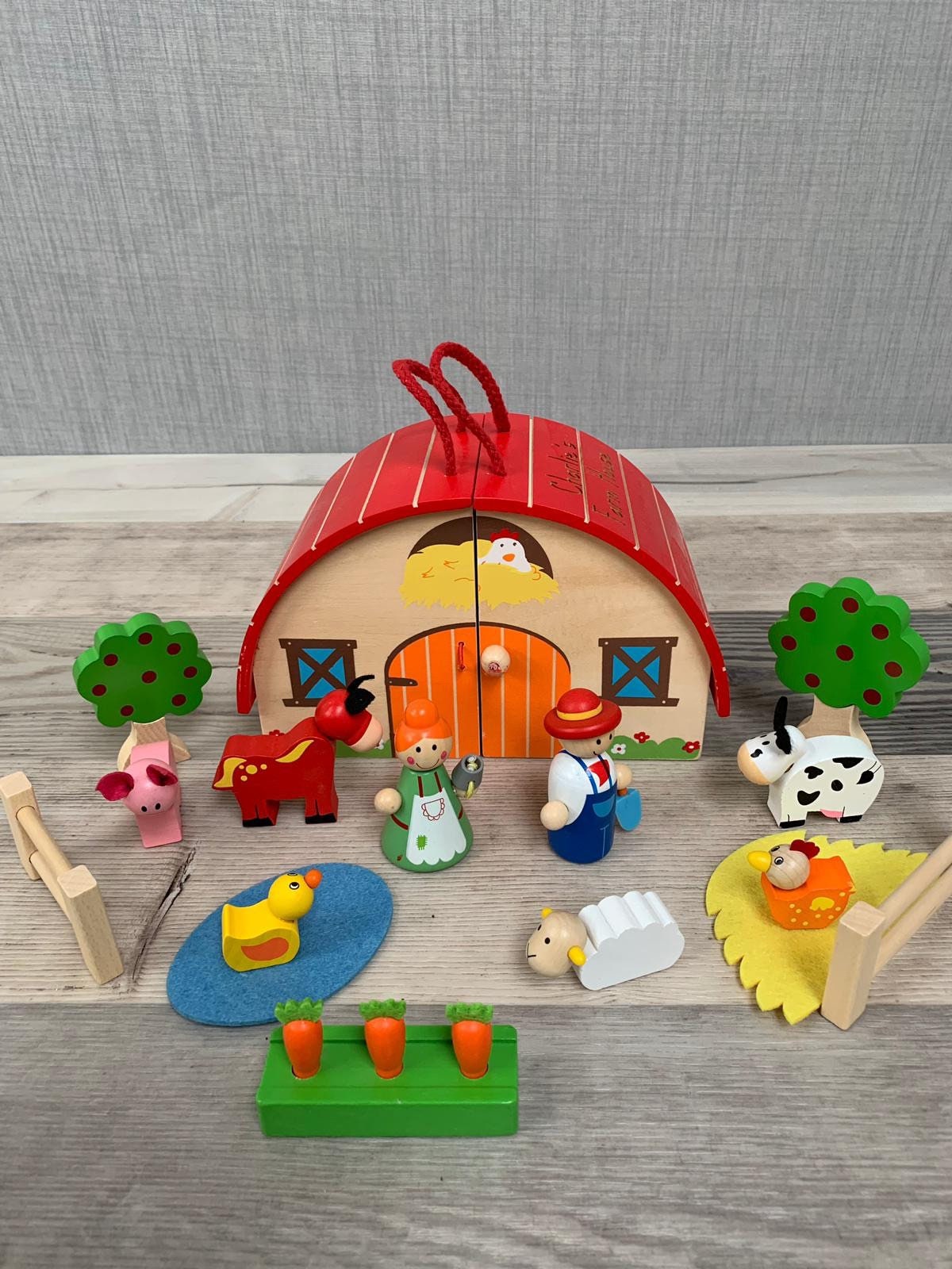 Personalised Farm House Wooden Toys Wooden Play Set - Etsy UK