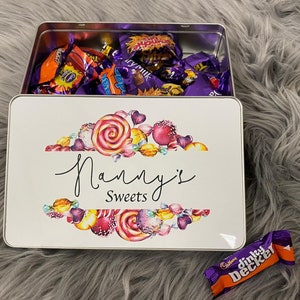 Personalised Sweets Tin - Sweeties - Treat Tin, Biscuit Tin - Etsy UK